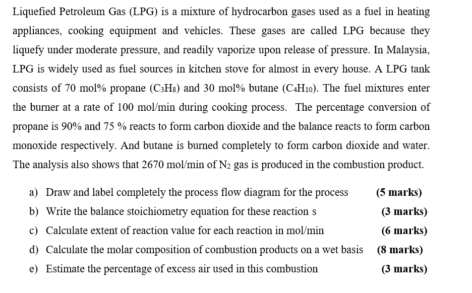 Solved Liquefied Petroleum Gas (LPG) is a mixture of | Chegg.com