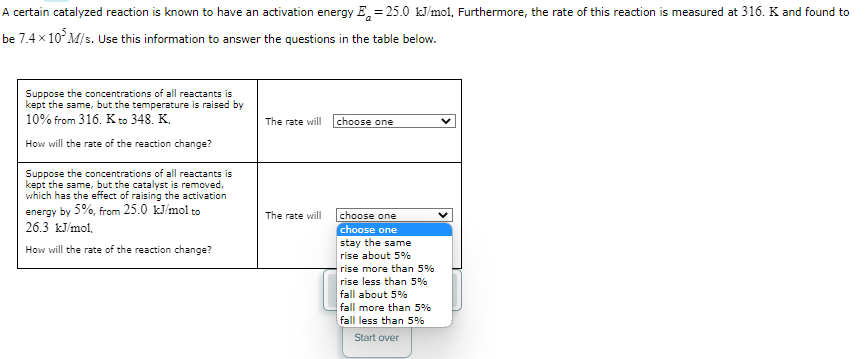 Solved certain catalyzed reaction is known to have an | Chegg.com