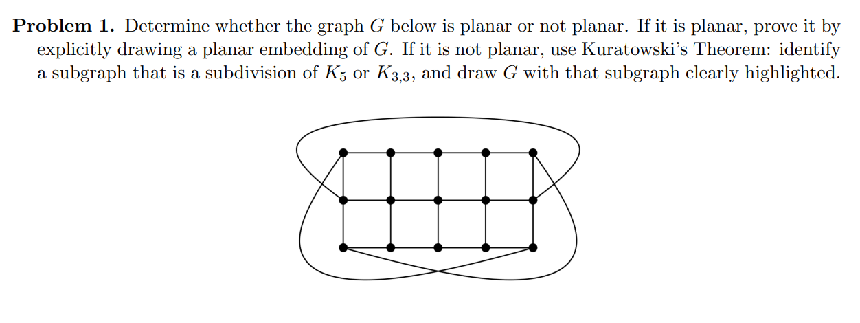 Solved Problem 1. Determine whether the graph G below is | Chegg.com