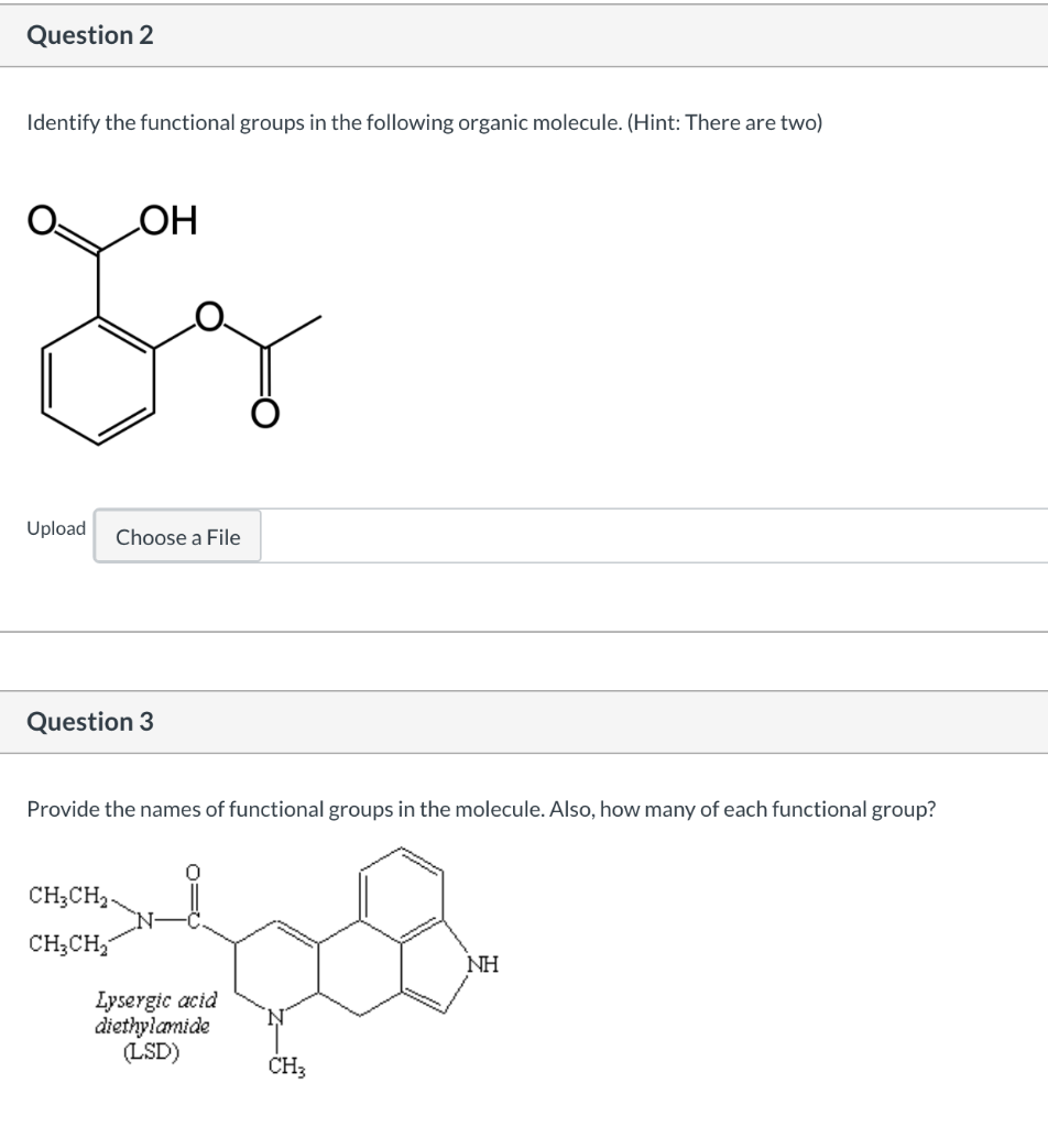 Solved Question 2 Identify the functional groups in the | Chegg.com