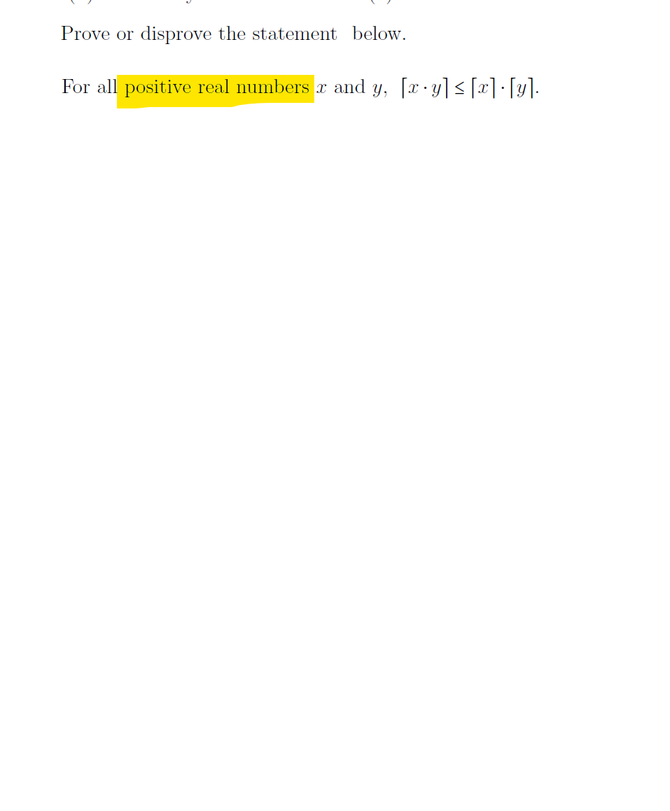 Solved Prove or disprove the statement below. For all | Chegg.com