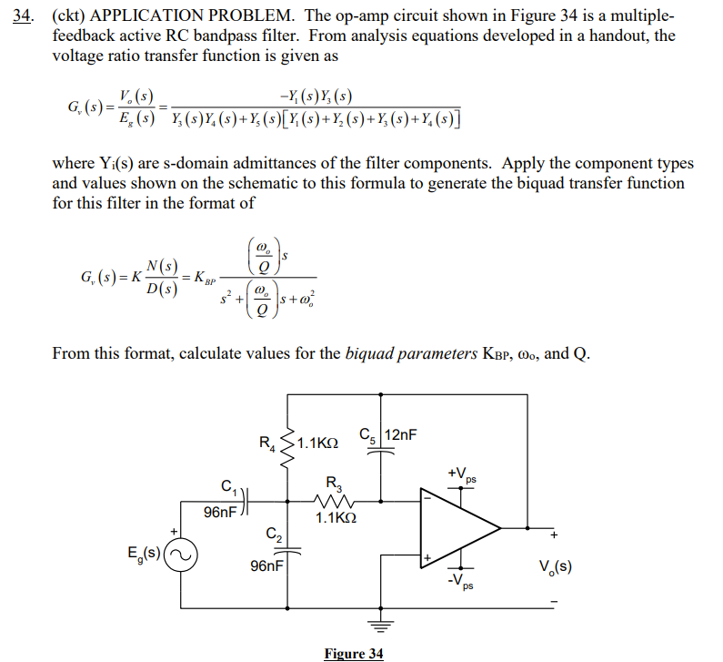 Solved 34. (ckt) APPLICATION PROBLEM. The op-amp circuit | Chegg.com