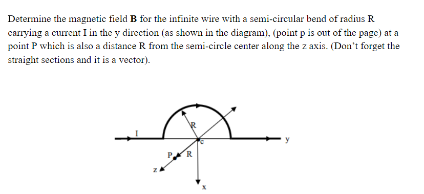 Solved Determine the magnetic field B for the infinite wire | Chegg.com