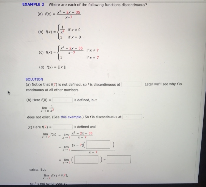 Solved EXAMPLE 2 Where are each of the following functions | Chegg.com