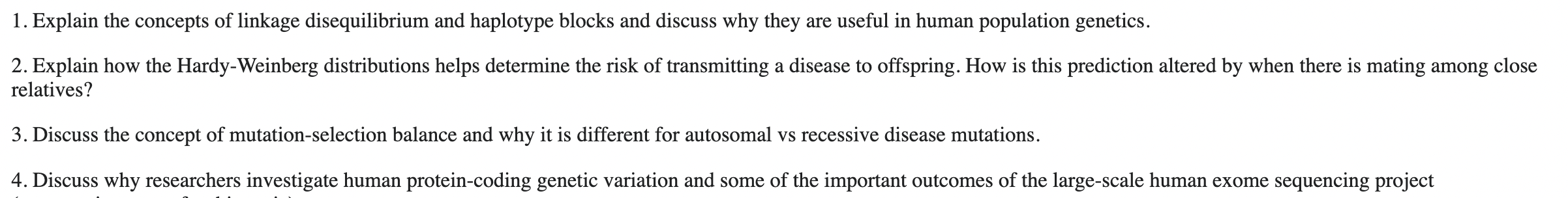 Solved 1. Explain the concepts of linkage disequilibrium and | Chegg.com
