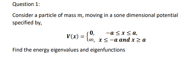 Solved Consider a particle of mass m, moving in a sone | Chegg.com