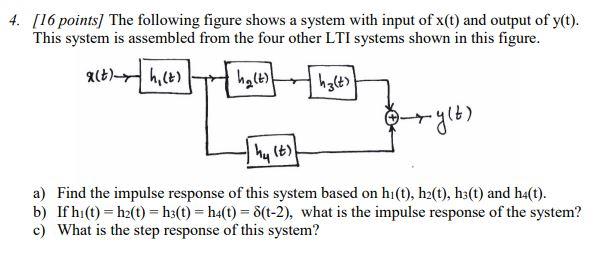 Solved 4. [16 points) The following figure shows a system | Chegg.com