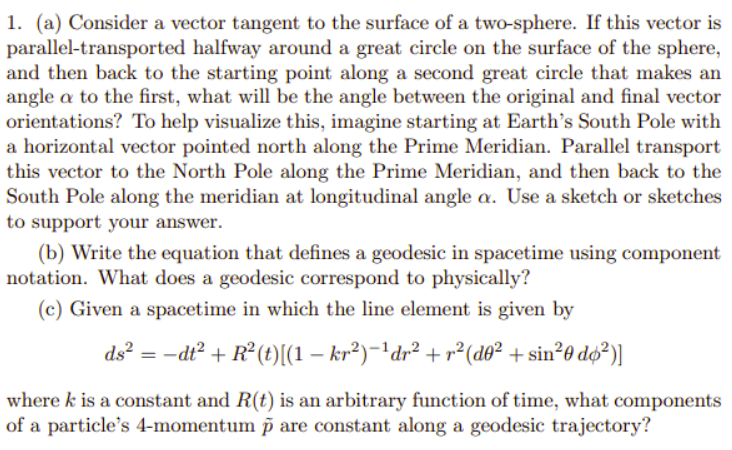 Solved (a) ﻿Consider a vector tangent to the surface of a | Chegg.com