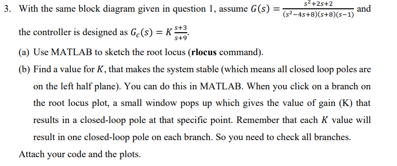 Solved Consider a unity feedback control system as follows3. | Chegg.com