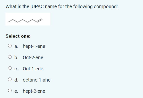 Solved What is the IUPAC name for the following compound: | Chegg.com