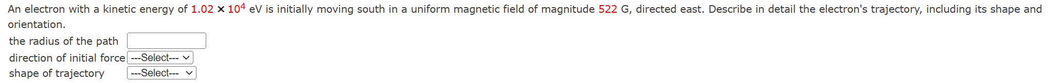 Solved orientation. the radius of the path direction of | Chegg.com