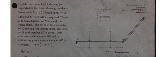 Solved Find the maximum load P that can be supported on the | Chegg.com