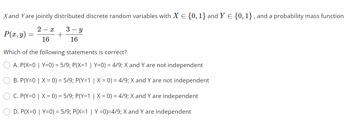 Solved Xand Yare jointly distributed discrete random | Chegg.com