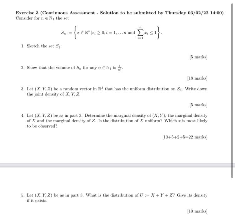 Exercise 3 (Continuous Assessment - Solution to be | Chegg.com