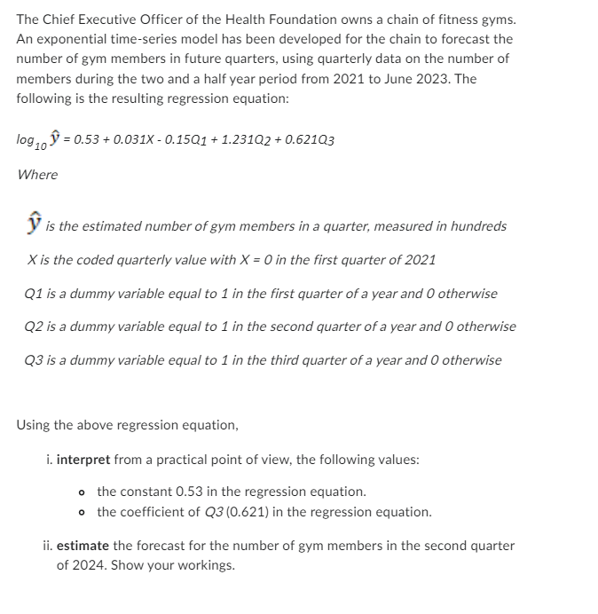 Solved The Chief Executive Officer Of The Health Foundation