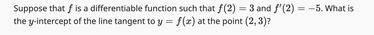 Solved Suppose that f ﻿is a differentiable function such | Chegg.com