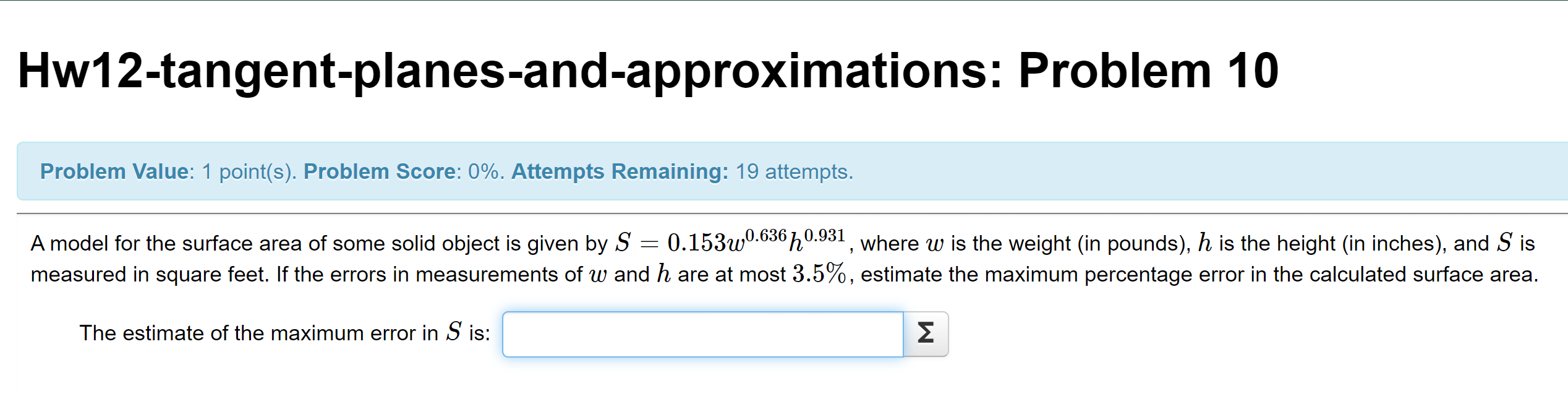 Solved Hw12-tangent-planes-and-approximations: Problem 10 | Chegg.com