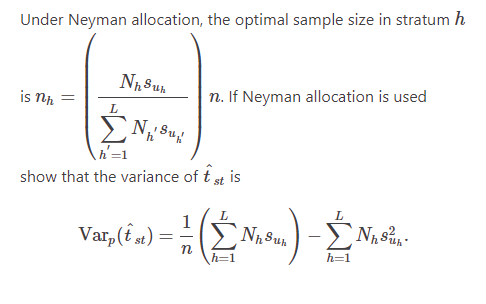 Solved Under Neyman allocation, the optimal sample size in | Chegg.com