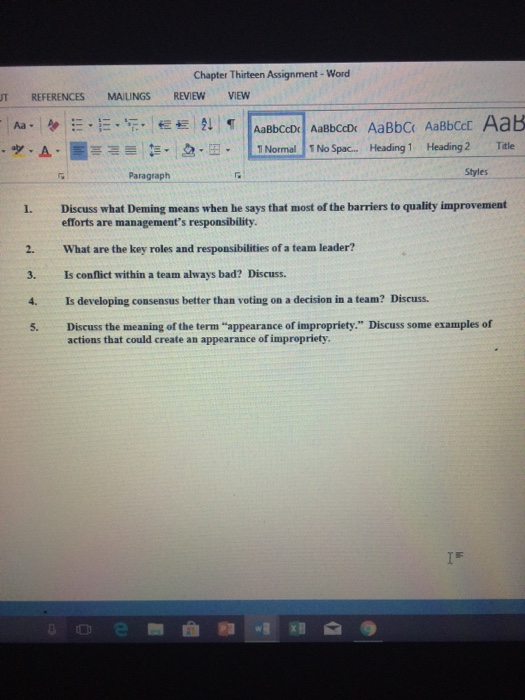 Chapter Thirteen Assignment Word T References