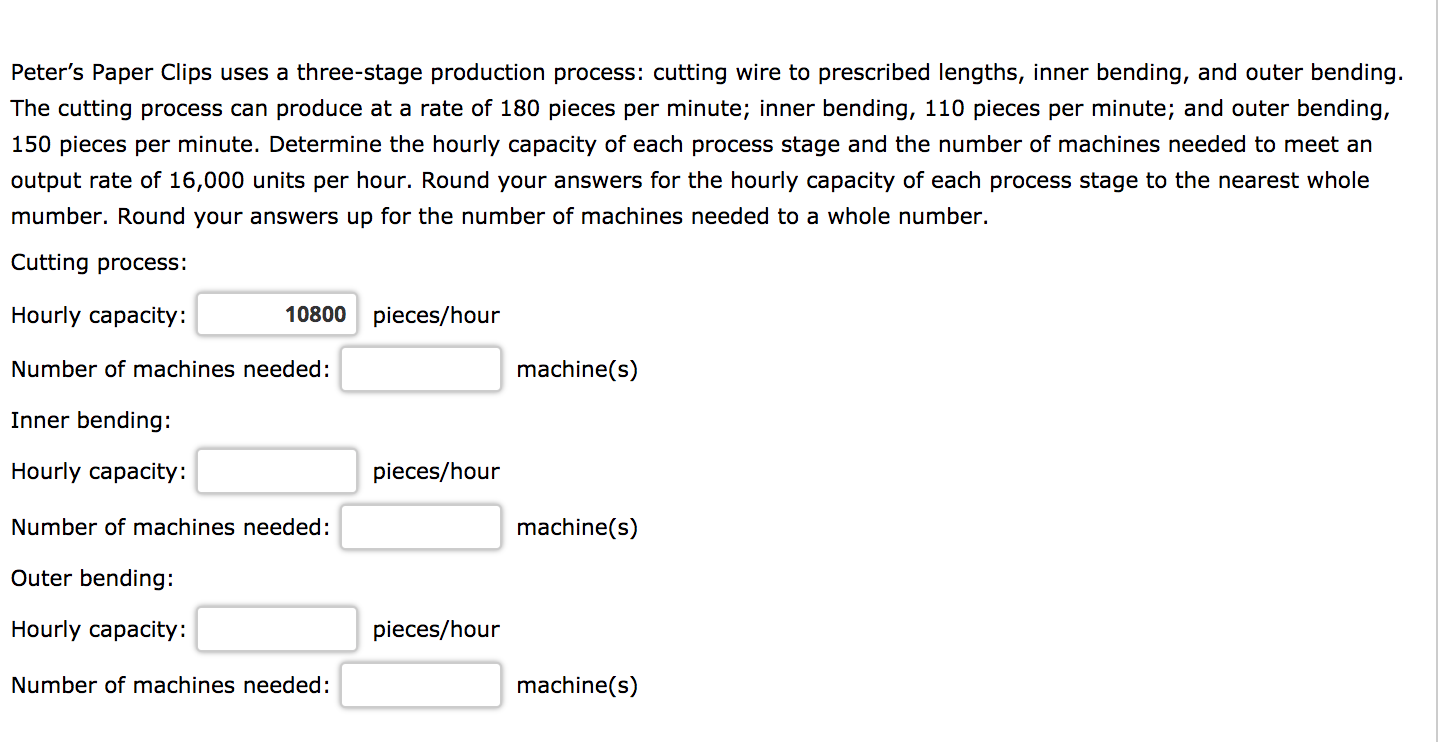 Solved Peter's Paper Clips uses a three-stage production | Chegg.com