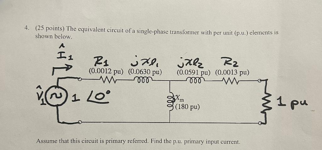 Solved 4. (25 points) The equivalent circuit of a | Chegg.com