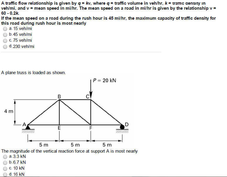 Solved A traffic flow relationship is given by qs kv, where | Chegg.com