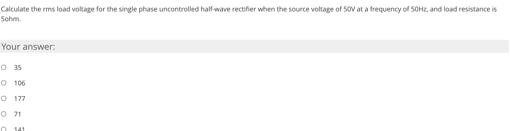 Solved Calculate the rms load voltage for the single phase | Chegg.com