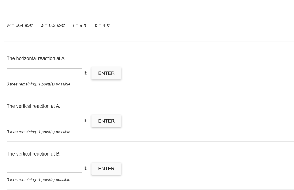 Solved Calculate the reactions at supports A and B. q=w - | Chegg.com
