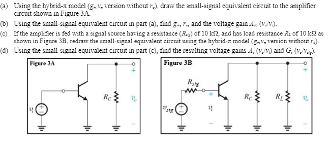 Solved A BJT amplifier (small-signal version) shown in | Chegg.com