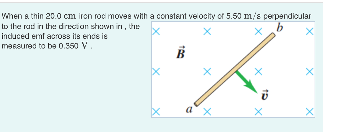 Solved When a thin 20.0 cm iron rod moves with a constant | Chegg.com
