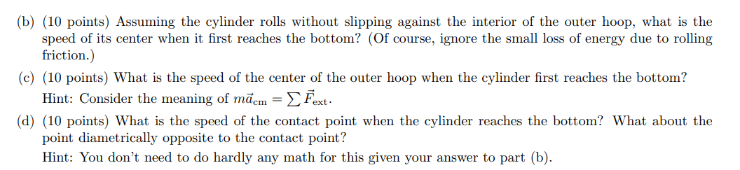Solved Figure 1: Setup for problem 3. 3. A uniform cylinder | Chegg.com