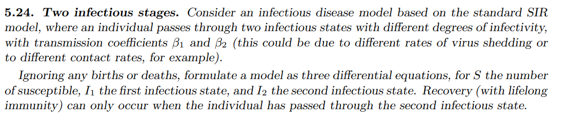 5.24. Two infectious stages. Consider an infectious | Chegg.com