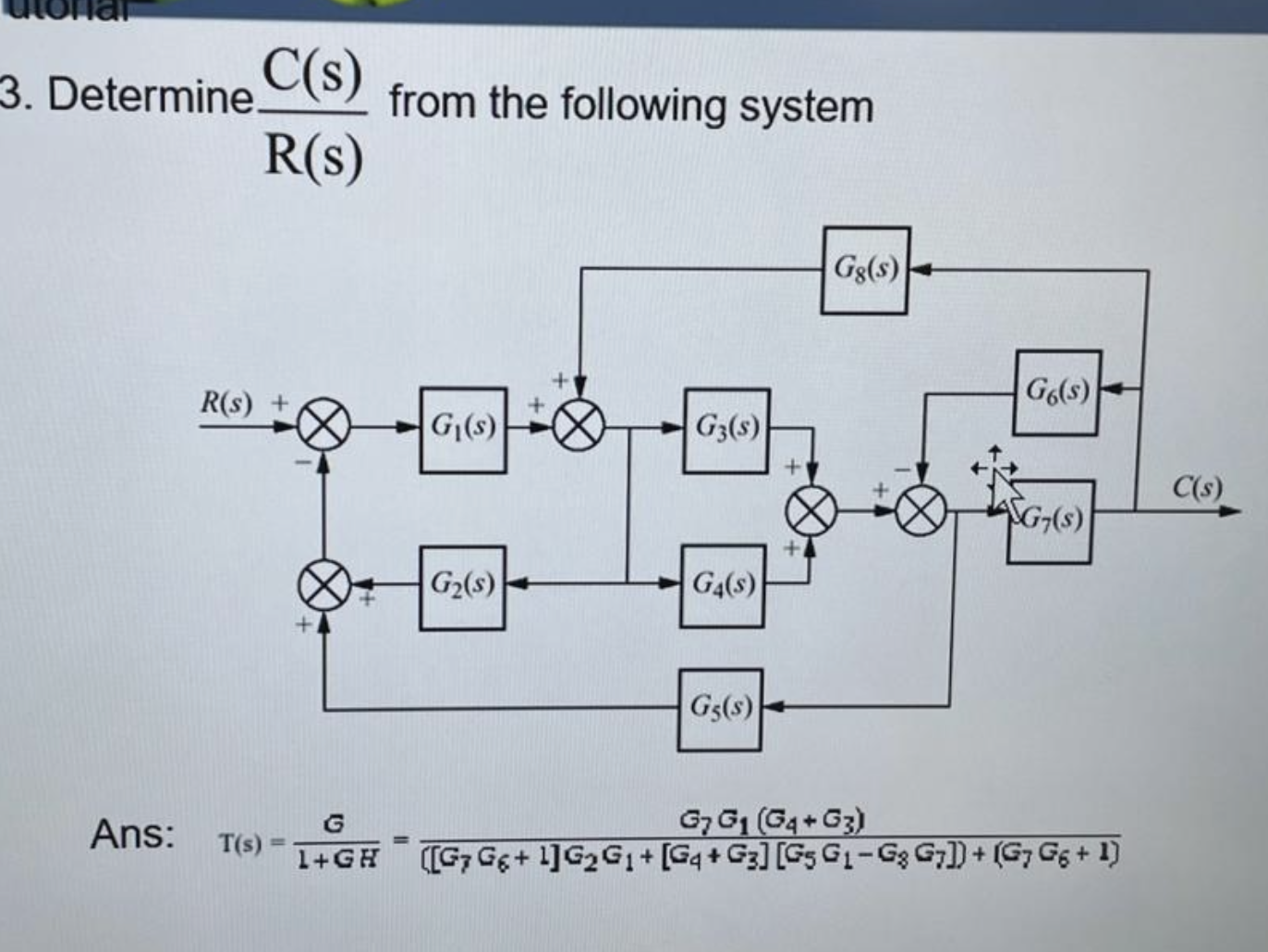 Solved Determine C(s)R(s) ﻿from the following system. Please | Chegg.com