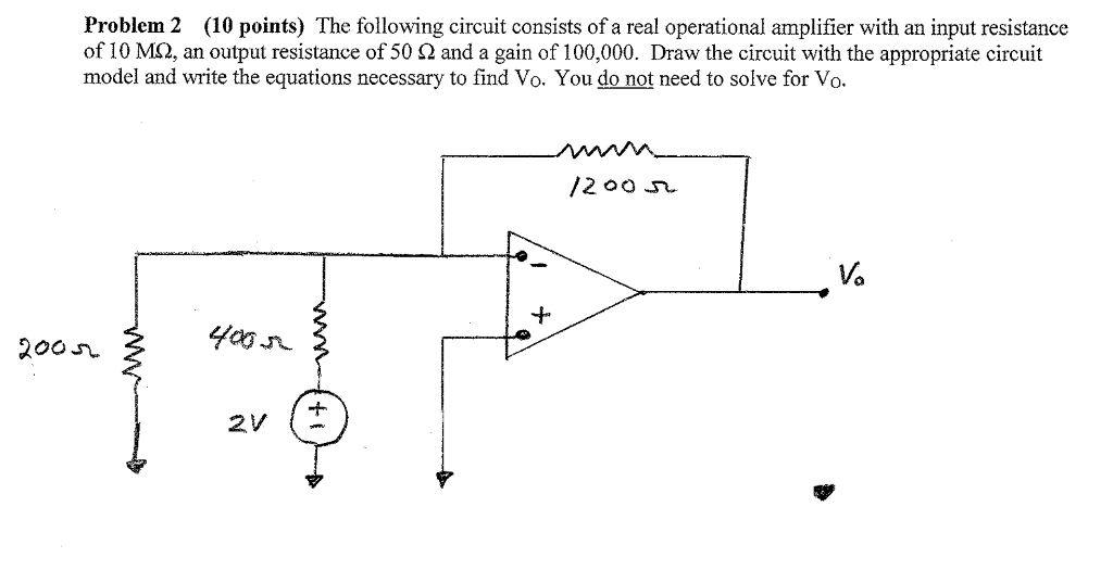 Solved Problem 2 (10 points) The following circuit consists | Chegg.com