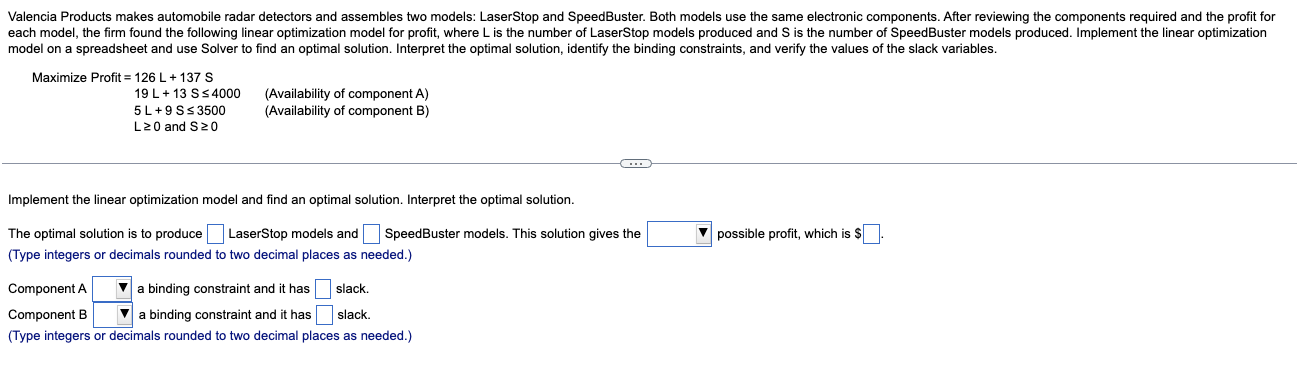Solved model on a spreadsheet and use Solver to find an | Chegg.com