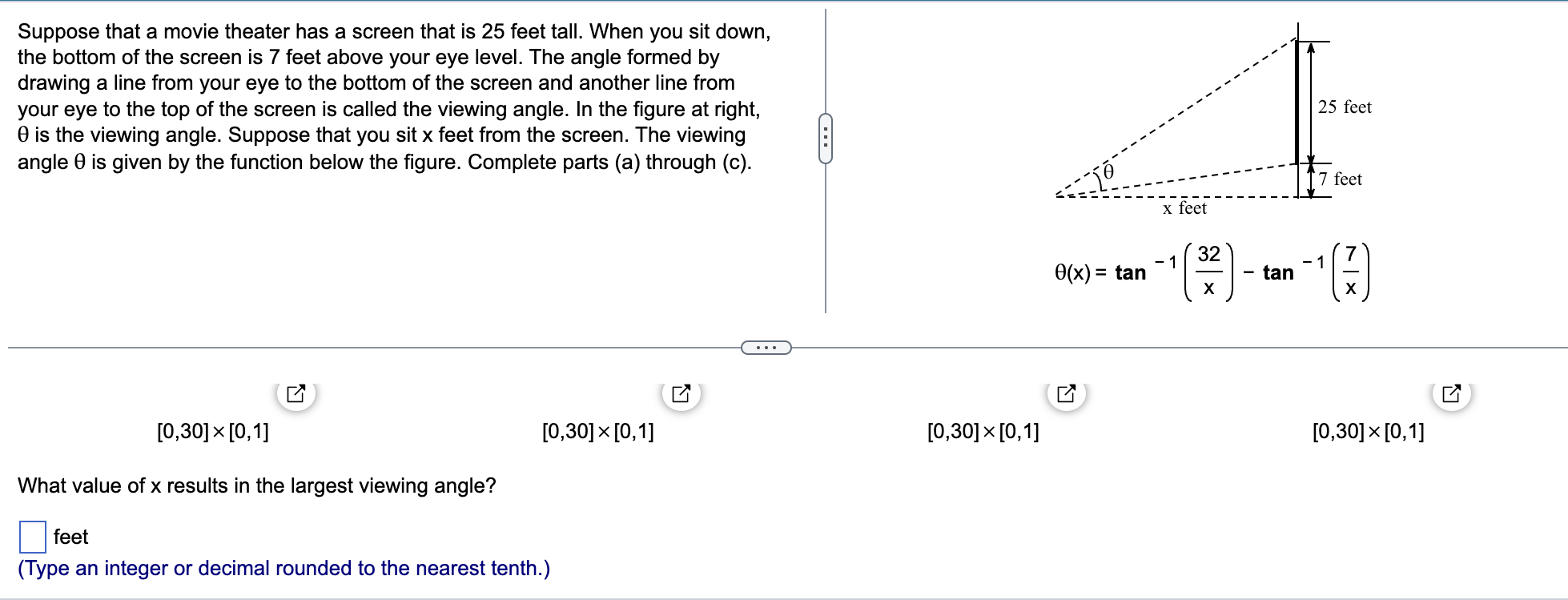 Solved Suppose that a movie theater has a screen that is 25 | Chegg.com
