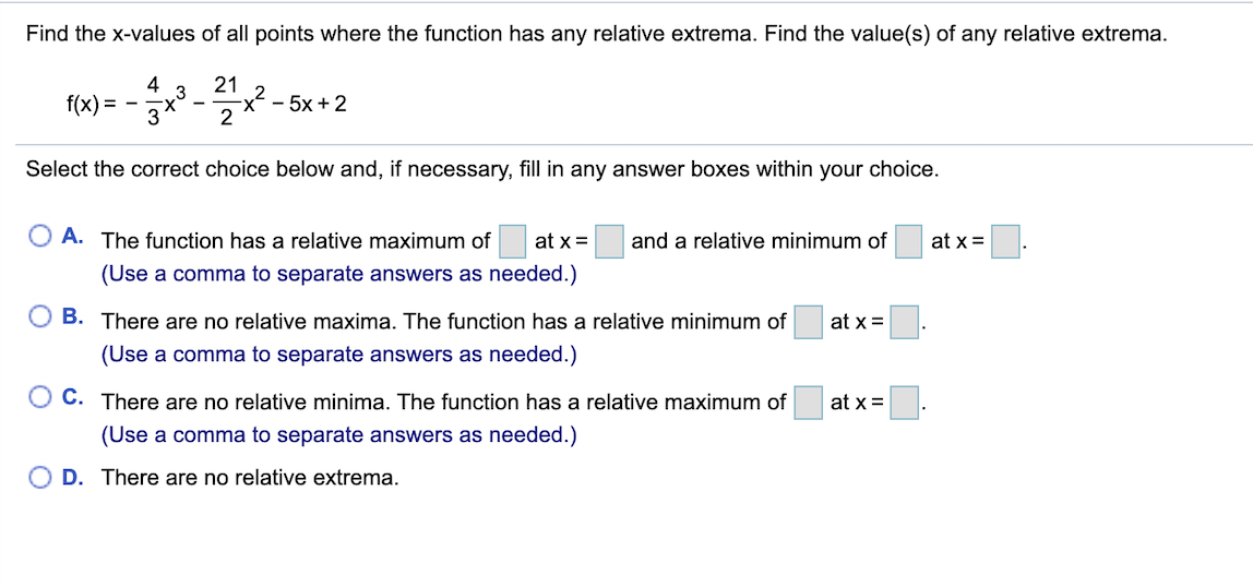 Solved Find the x-values of all points where the function | Chegg.com