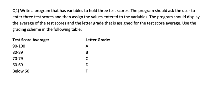 Solved Q1) Write a program that prompts the user to enter a | Chegg.com