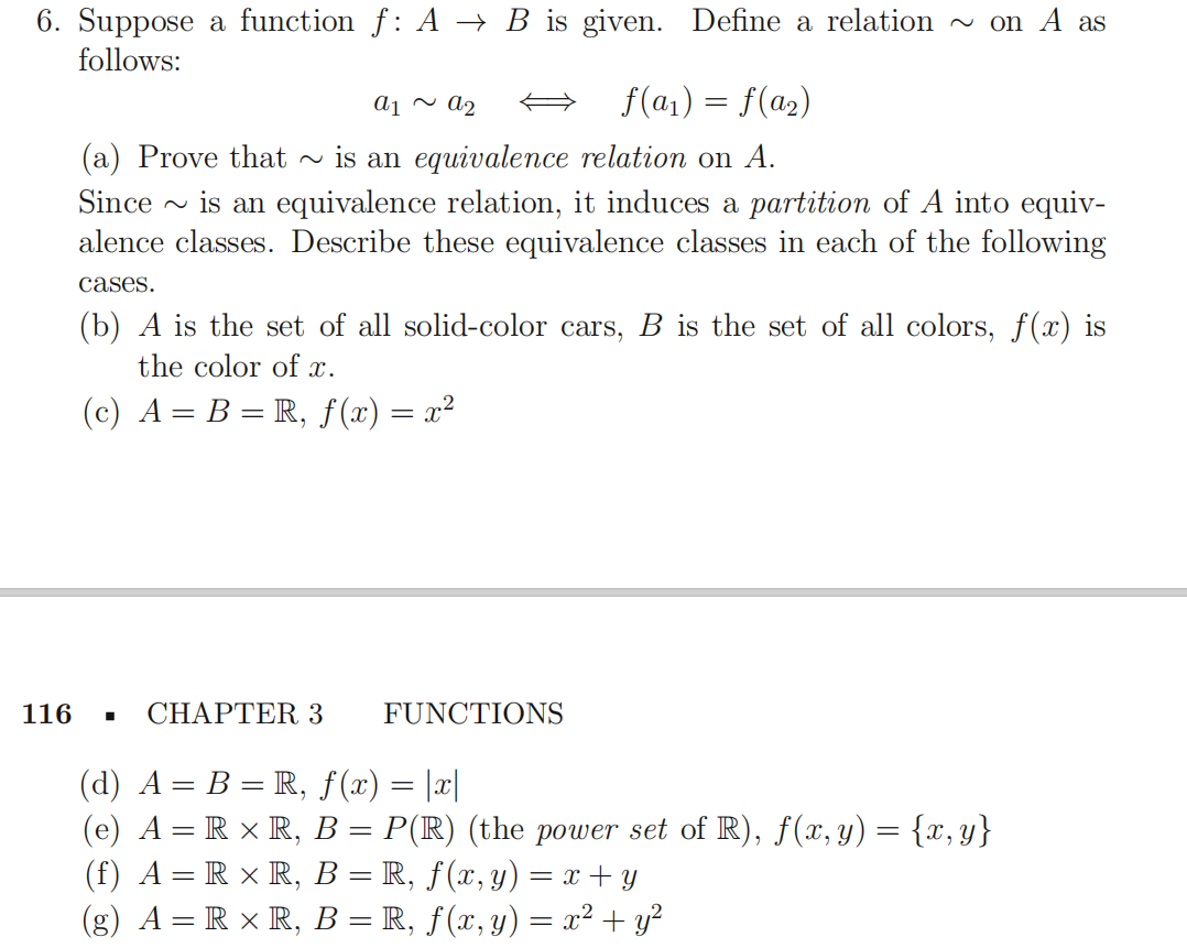 Solved 6. Suppose a function f: A + B is given. Define a | Chegg.com