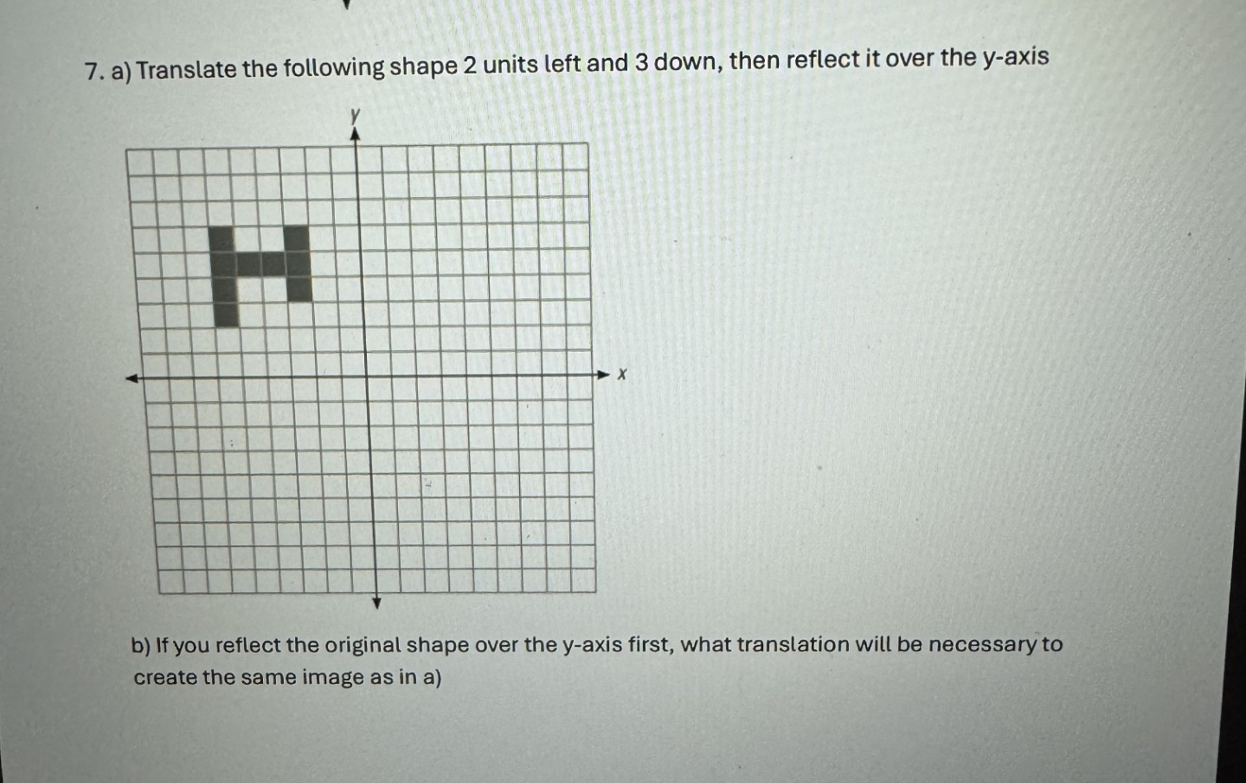 Solved 7. ﻿a) ﻿Translate the following shape 2 ﻿units left | Chegg.com
