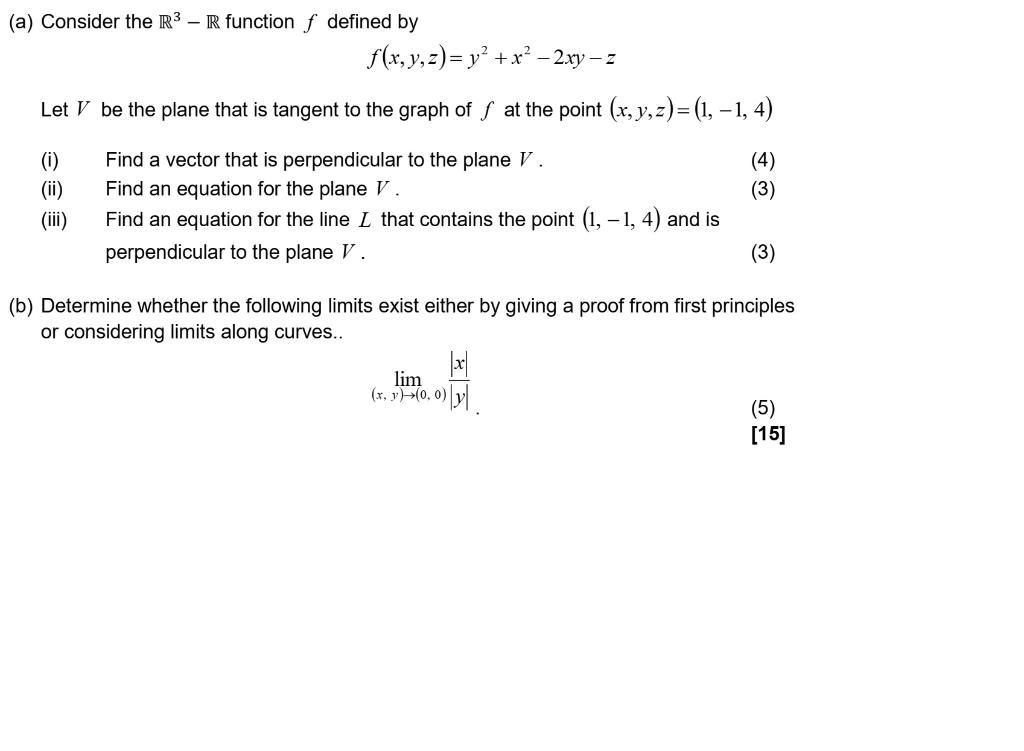 Solved (a) Consider the R3−R function f defined by | Chegg.com