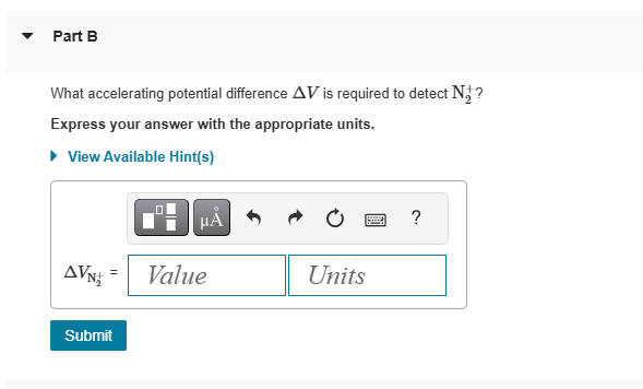 Solved Part BWhat accelerating potential difference ΔV is | Chegg.com