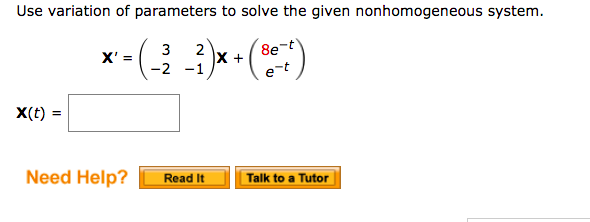 Solved Use variation of parameters to solve the given | Chegg.com