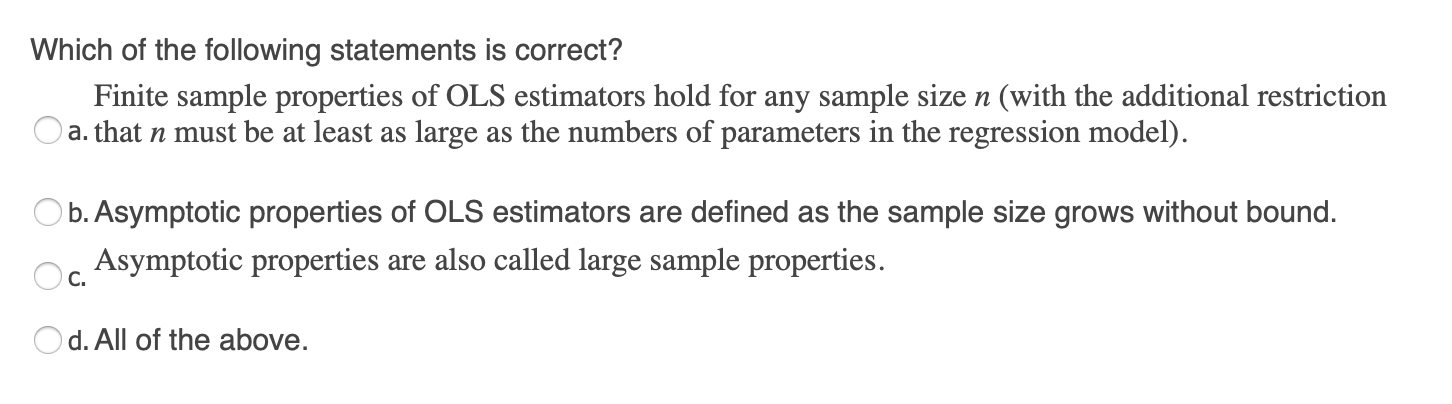 Solved Which of the following statements is correct? Finite | Chegg.com