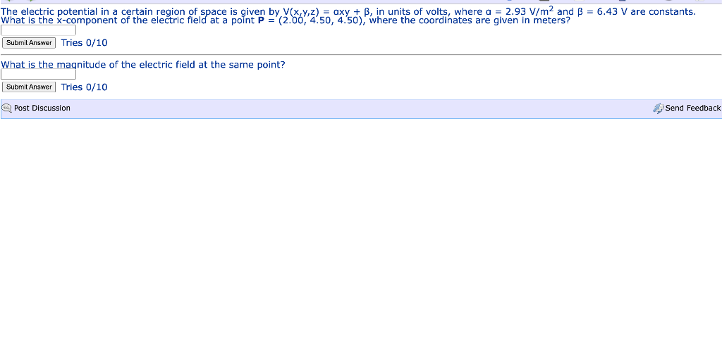 Solved In electric field in a given region of space is given | Chegg.com
