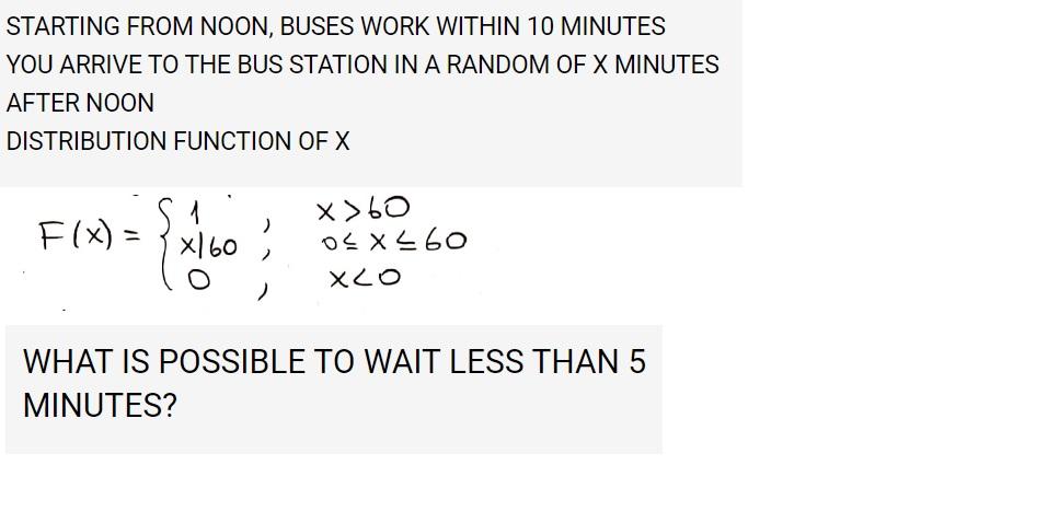 Solved STARTING FROM NOON, BUSES WORK WITHIN 10 MINUTES YOU | Chegg.com