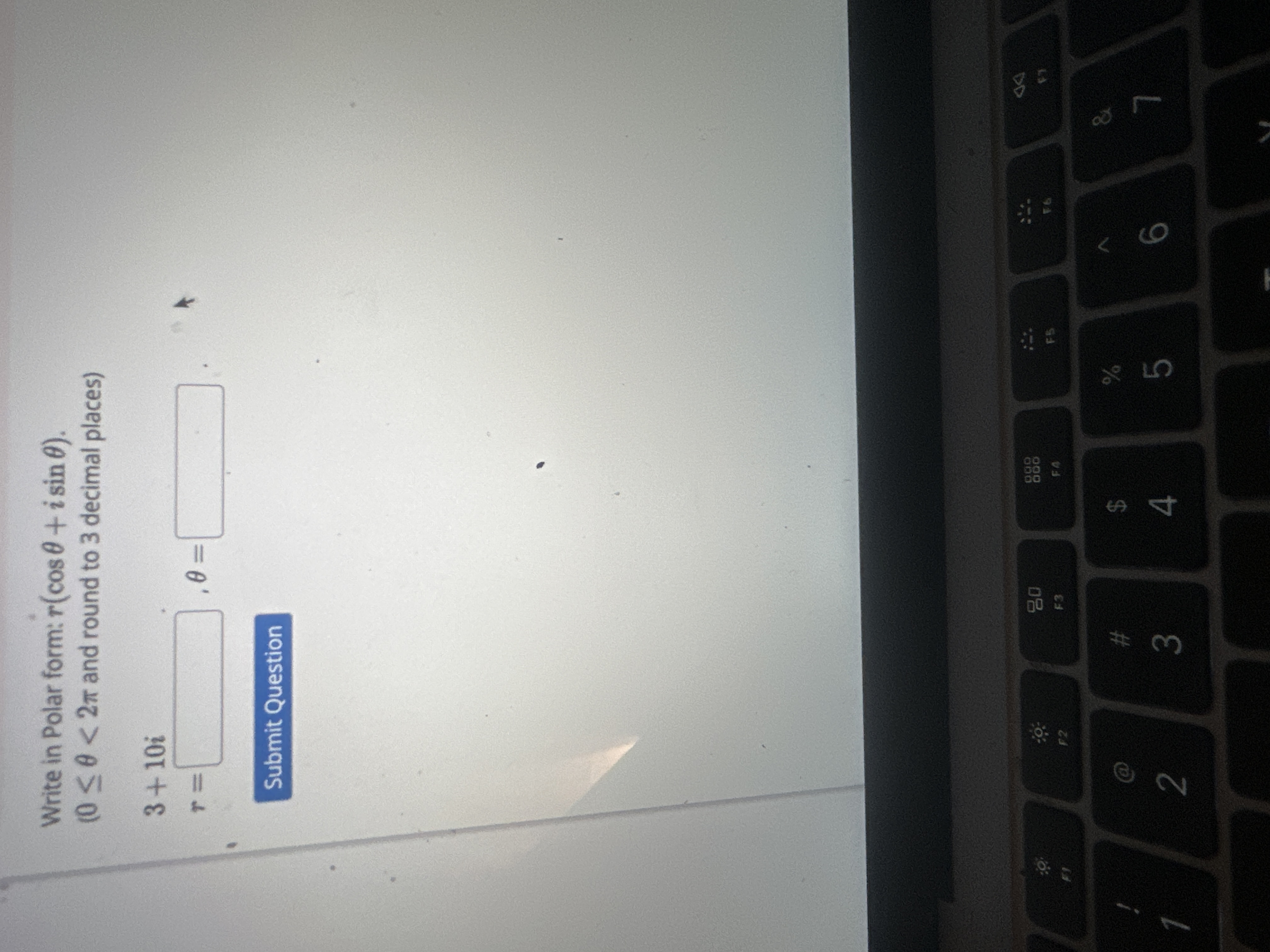 Solved Write in Polar form: r(cosθ+isinθ). ﻿and round to 3 | Chegg.com