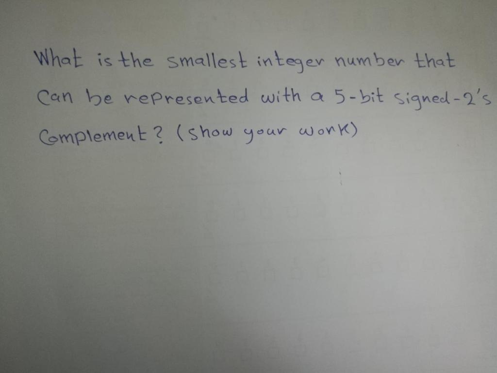 Solved What is the smallest integer number that can be | Chegg.com