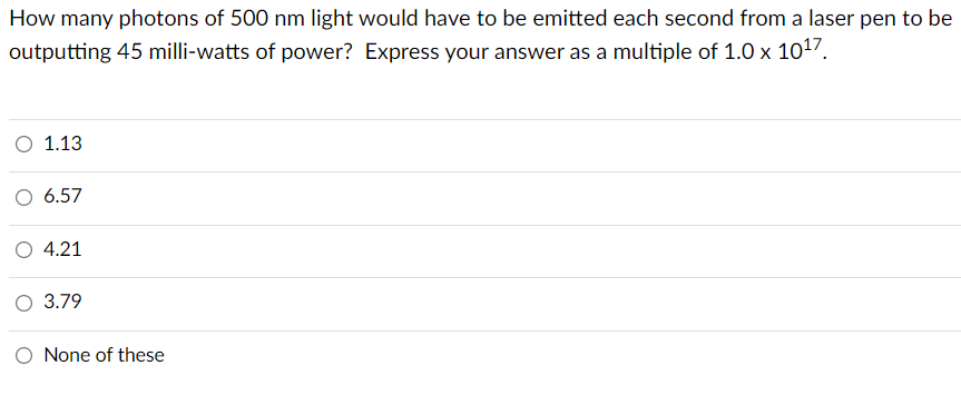 Solved How many photons of 500 nm light would have to be | Chegg.com