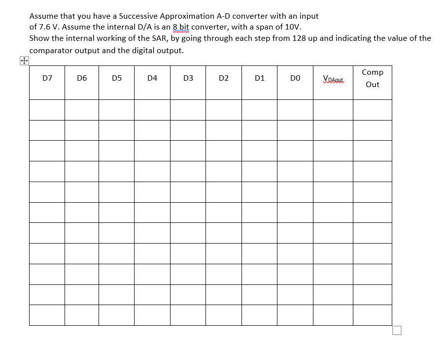 Solved Assume that you have a Successive Approximation A-D | Chegg.com
